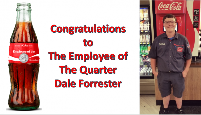 Jasper Employee of the quarter - Coca-Cola UNITED